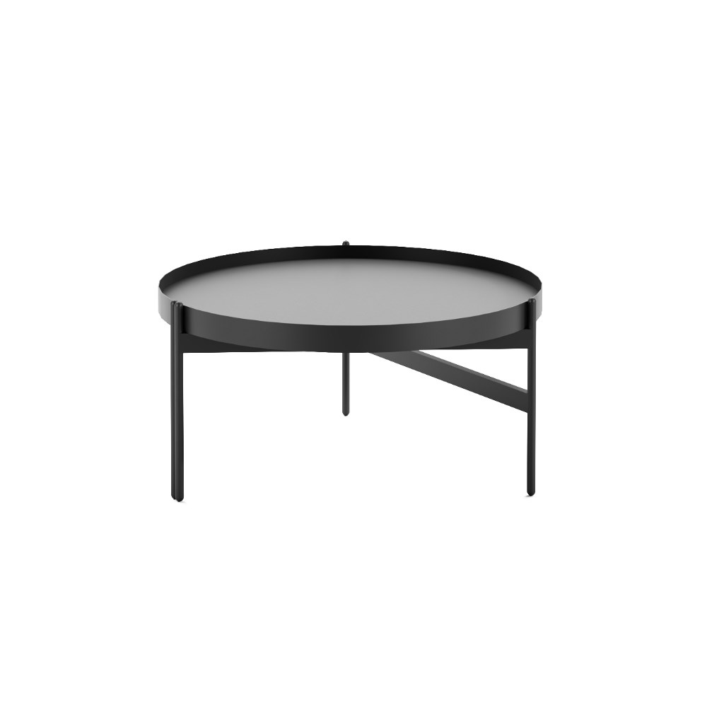 Office Furniture - Rapidline Nido Round Coffee Table 600D x 308mmH Black Top Black Base - Office ...